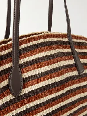 LIFFNER Sprout Striped Leather-trimmed Sisal Tote