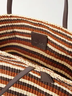 LIFFNER Sprout Striped Leather-trimmed Sisal Tote