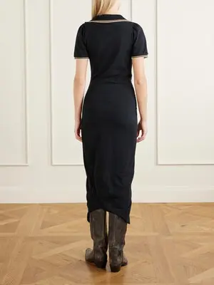 VIVIENNE WESTWOOD Long Monday Pulling" Ruched Cotton-piqué Midi Dress