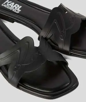 Karl Lagerfeld Brio Signature Cut-out Flat Sandals