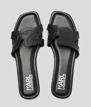 Karl Lagerfeld Brio Signature Cut-out Flat Sandals