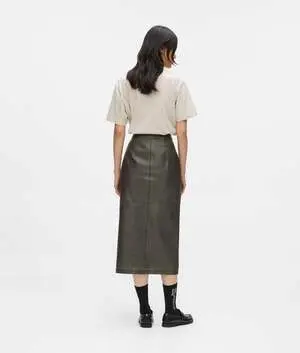 KL JEANS Jeans Midi Faux-leather Skirt