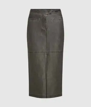 KL JEANS Jeans Midi Faux-leather Skirt