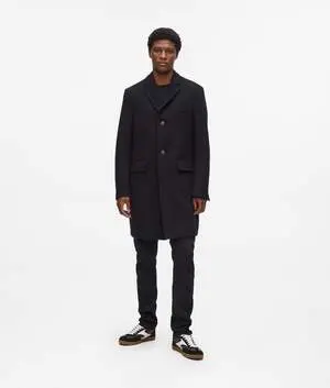 Karl Lagerfeld Tailored Wool-blend Coat - Black