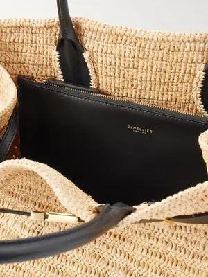 DEMELLIER Raffia Tote With Leather Trim