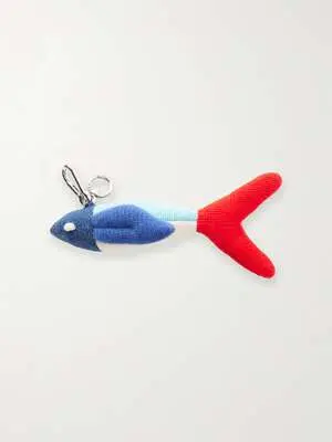 THE ELDER STATESMAN Fish Patchwork Knitted Cashmere Keychain