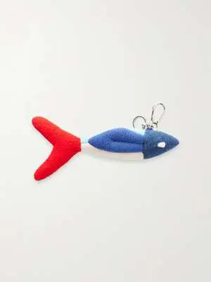 THE ELDER STATESMAN Fish Patchwork Knitted Cashmere Keychain