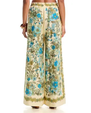 ALEMAIS Sophia Wide Leg Printed Linen Pants
