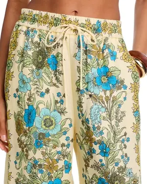 ALEMAIS Sophia Wide Leg Printed Linen Pants