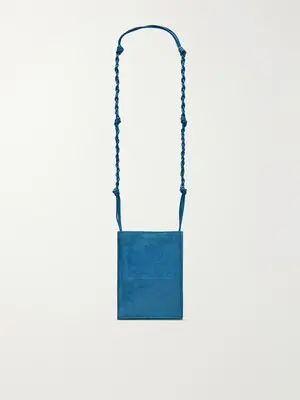 JIL SANDER Tangle Small Suede Shoulder Bag - Blue