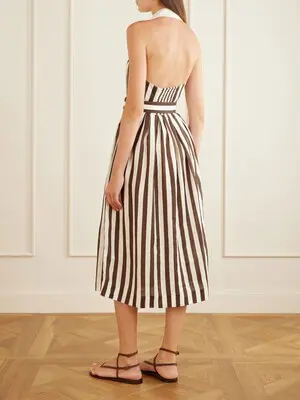 Cara Cara Quentin Halterneck Midi Dress - Brown