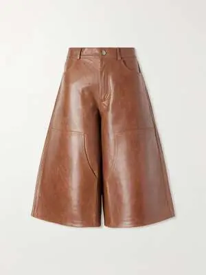 HAIKURE Legacy Leather Wide-leg Shorts