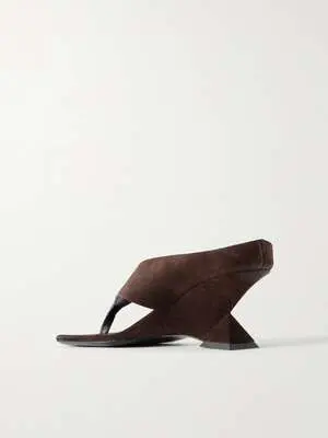 Attico Cheope 65 Suede Wedge Thong Sandals