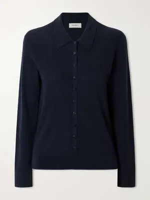 LISA YANG Agata Ribbed Cashmere Cardigan - Navy