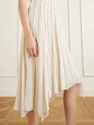 Victoria Beckham Pleated Cady Midi Dress