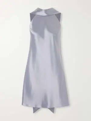 Galvan Siena Satin Halterneck Mini Dress