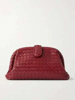 Bottega Veneta Lauren 1980 Intrecciato Leather Clutch Bag - Red