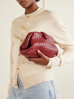 Bottega Veneta The Lauren 1980 Intrecciato Leather Clutch Bag - Red