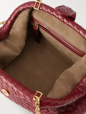 Bottega Veneta The Lauren 1980 Intrecciato Leather Clutch Bag - Red