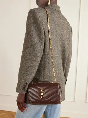 Saint Laurent Loulou Cassandre Embellished Leather Shoulder Bag