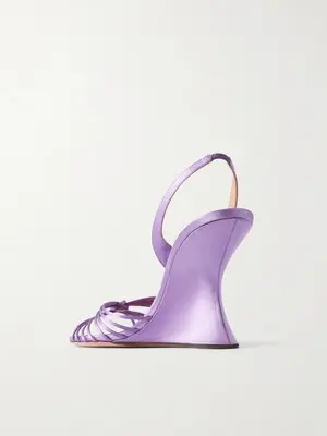 AQUAZZURA Serenity 95 Satin Wedge Sandals