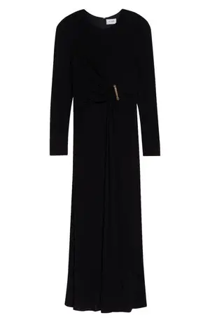 St. John Dominique Long Sleeve Matte Crepe Jersey Gown