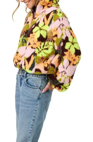O'Neill Kacey High Pile Floral Half Zip Jacket