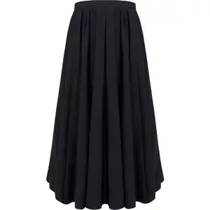 ODDLI Pleated Poplin Skirt - Black