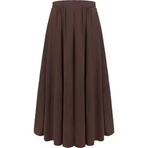 ODDLI Pleated Poplin Skirt - Mocha