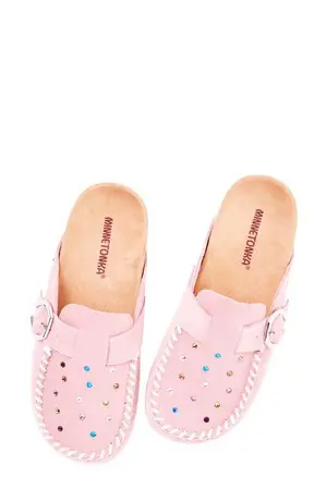 Minnetonka Rhinestone Buckle Clog - Blush