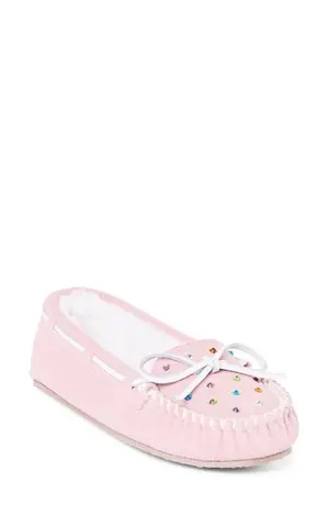 Minnetonka Cally Rhinestone Faux Fur Lined Slipper