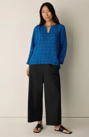 Eileen Fisher Round Neck Organic Linen Top