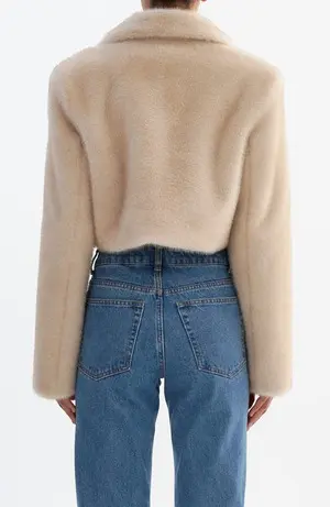 LAMARQUE Carlie Faux Fur Cropped Blazer - Angora