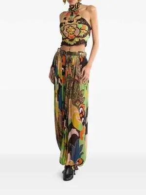 Etro Cotton Crop Top With Crochet-effect Floral Pattern