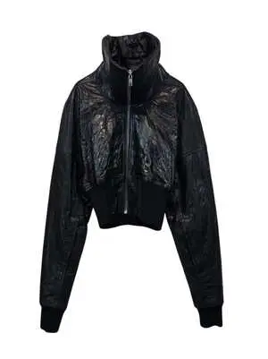 Rick Owens Padded Leather Bomber Jacket - Black