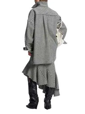 Attico Houndstooth Virgin Wool Overshirt