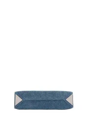 Attico La Passeggiata Small Denim Leather Top Handle Bag