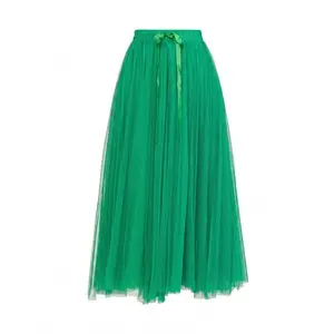 TANTRA SPAIN SL A-line Tulle Skirt With Elastic Waistband - Green