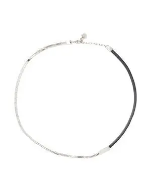 Versace Necklace Leather, Metal - Silver