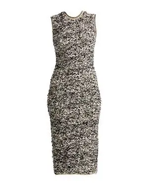 FABIANA FILIPPI Woman Midi Dress Black Size 4 Synthetic Fibers, Bamboo Fiber, Cotton, Metallic Fiber, Elastane