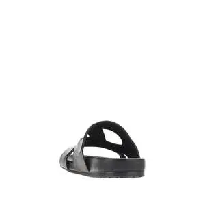 Loewe Ease Monogram Leather Slides - Black