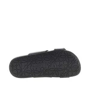 Loewe Ease Monogram Leather Slides - Black