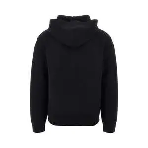 Loewe Knitted Full-zip Hoodie With Leather Pocket