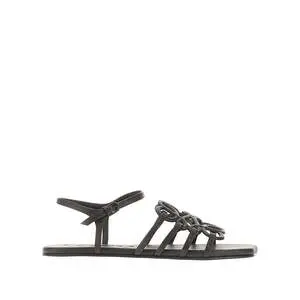 Loewe Petal Anagram Leather Sandals - Brown