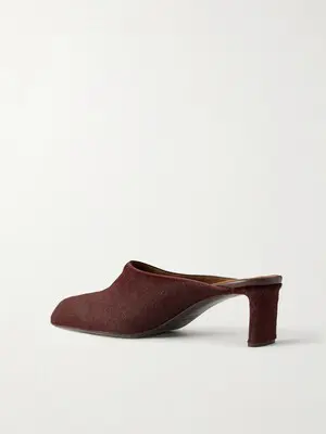 Khaite Colt Calf Hair Mules - Brown
