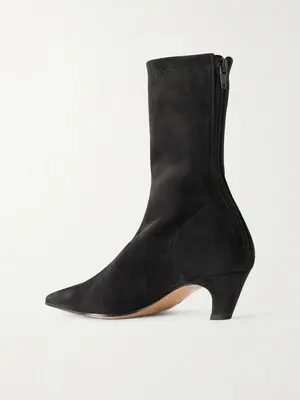 Khaite Arizona Suede Ankle Boots - Black