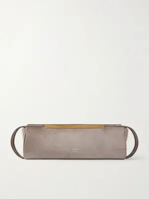 Khaite Donna Suede Clutch - Gray