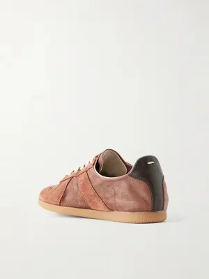 MAISON MARGIELA Replica Suede And Textured-leather Sneakers - Metallic
