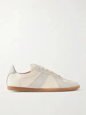 MAISON MARGIELA Replica Suede-trimmed Textured-leather Sneakers - Neutrals