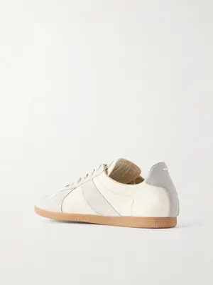 MAISON MARGIELA Replica Suede-trimmed Textured-leather Sneakers - Neutrals